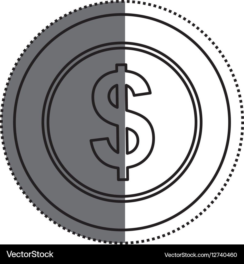 Coin money isolated Royalty Free Vector Image - VectorStock