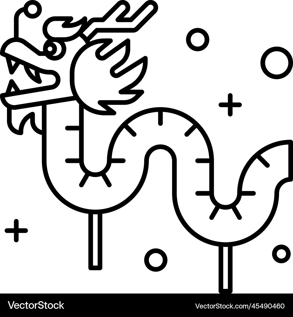 Dragon dance icon lion related Royalty Free Vector Image