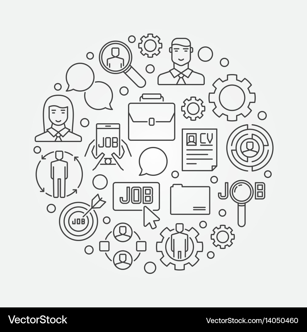Find a job round Royalty Free Vector Image - VectorStock