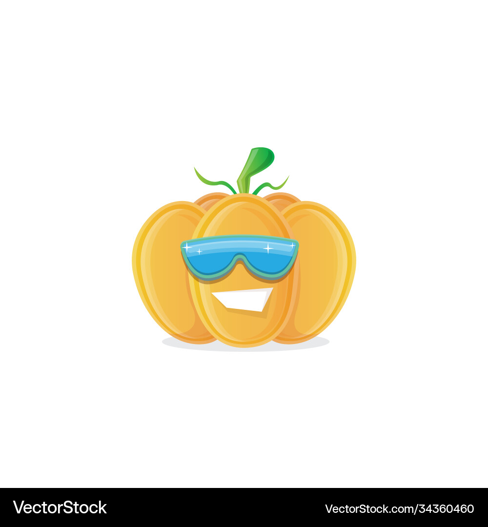Funny cartoon pumpkin character Royalty Free Vector Image