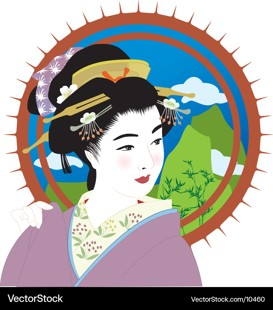 Geisha girl Royalty Free Vector Image - VectorStock
