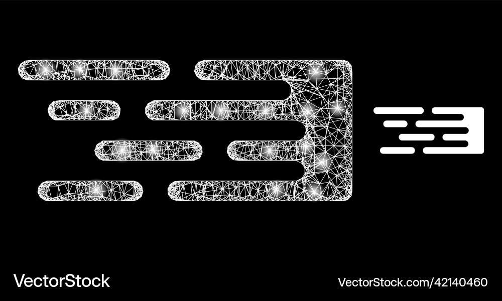 Glowing mesh transition beam with colorful light Vector Image