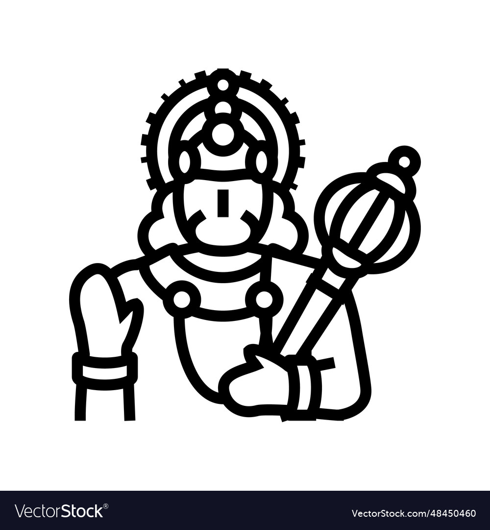 Hanuman hinduism religion line icon Royalty Free Vector Hanuman hinduism religion line icon Royalty Free Vector