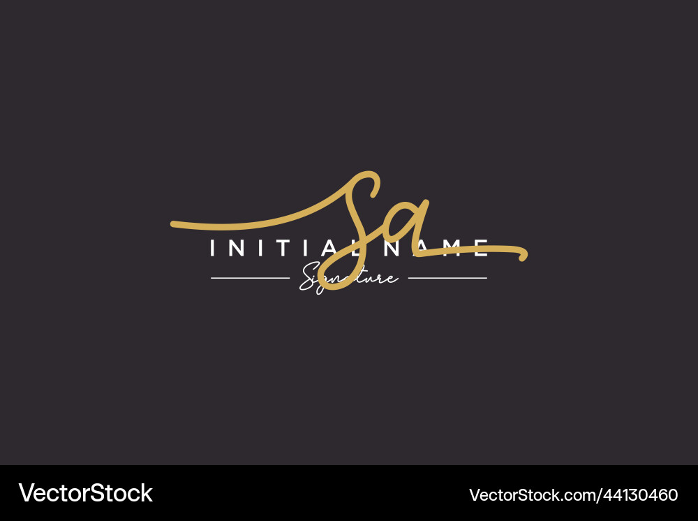 Initial sa signature logo template hand drawn Vector Image