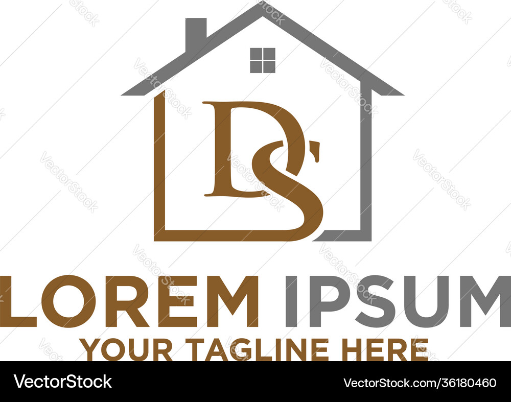 Letter ds home preperties logo Royalty Free Vector Image