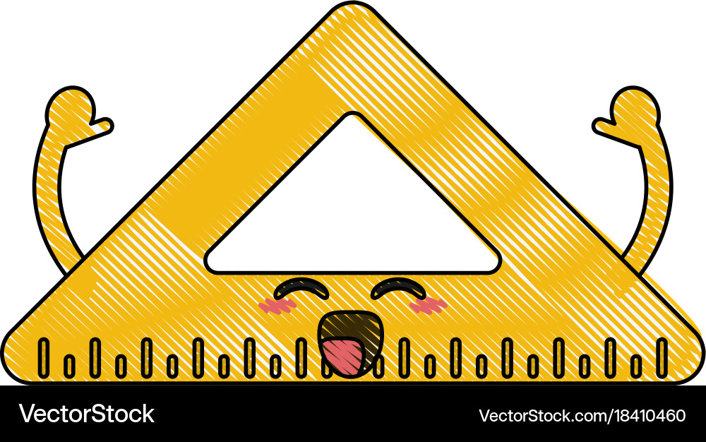 Ruler triangle happy cartoon character icon image Vector Image