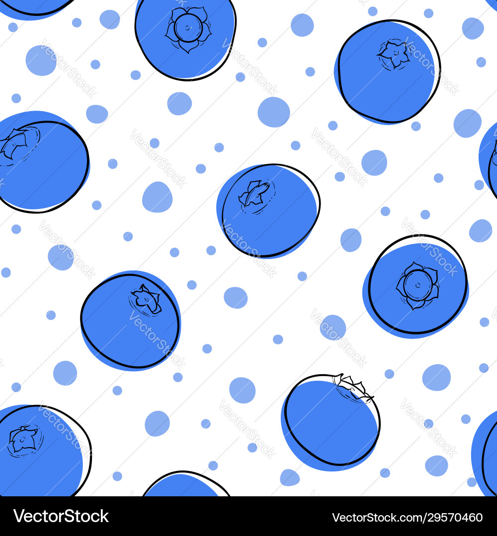 Seamless pattern blueberry background symbol of Vector Image