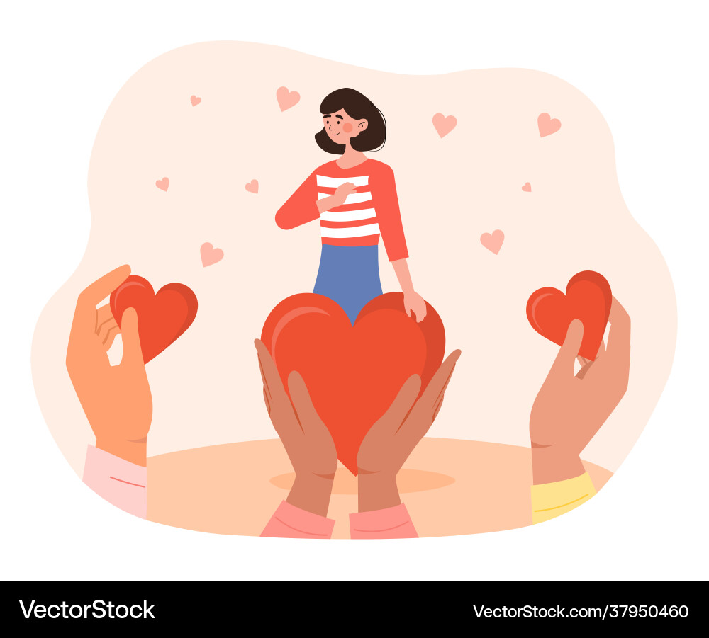 Sharing love and hope with close relatives Vector Image