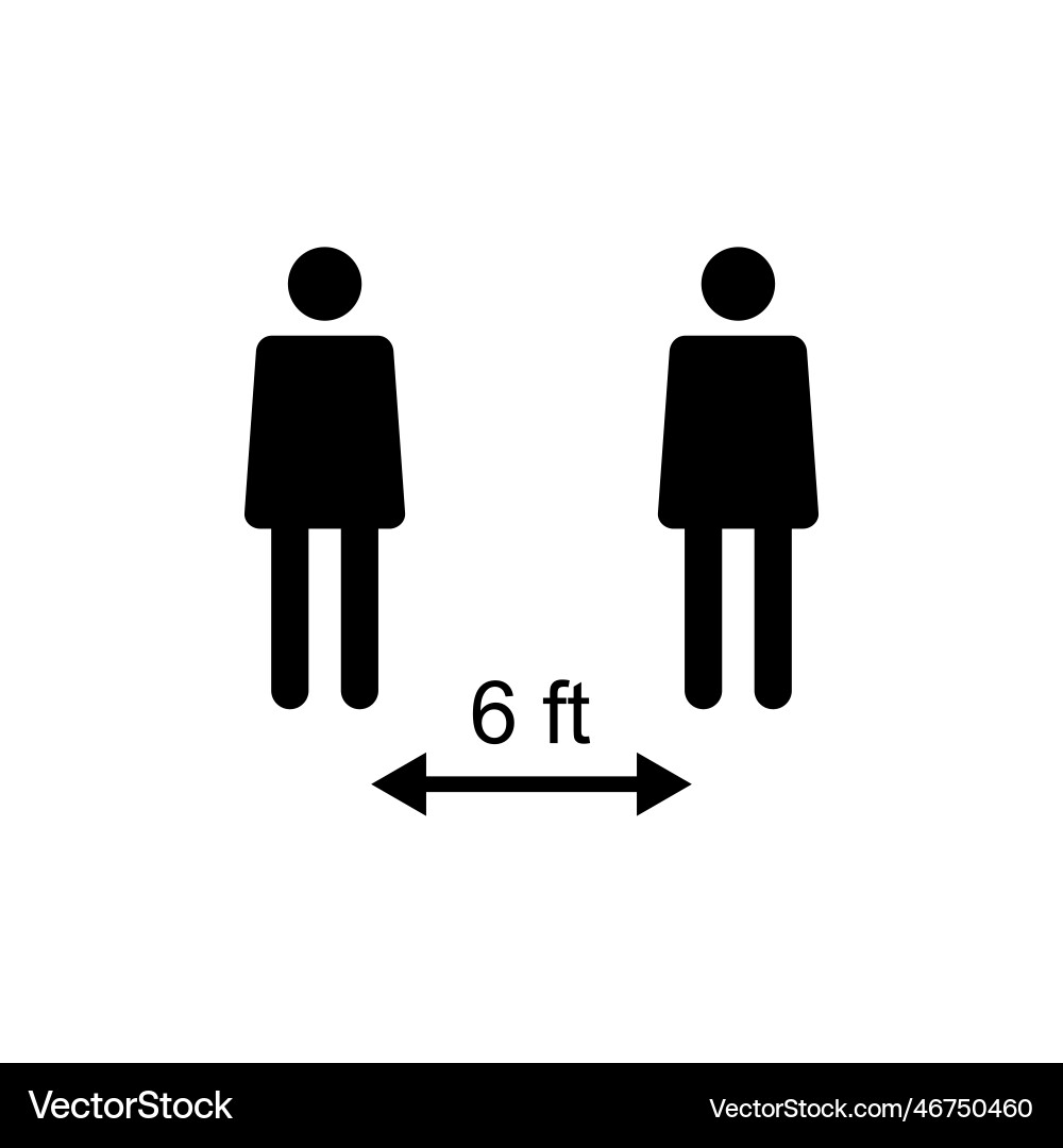 Social distancing icon distance icon self Vector Image
