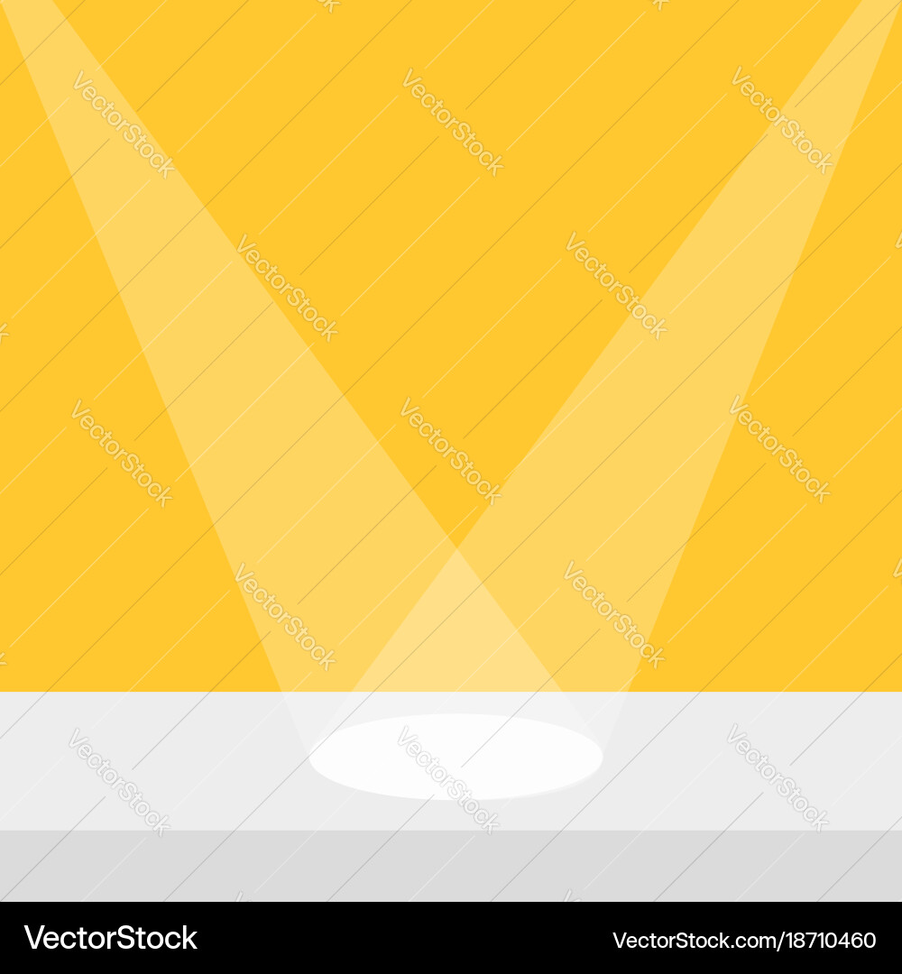 Stage podium table desk stand illuminated by two Vector Image