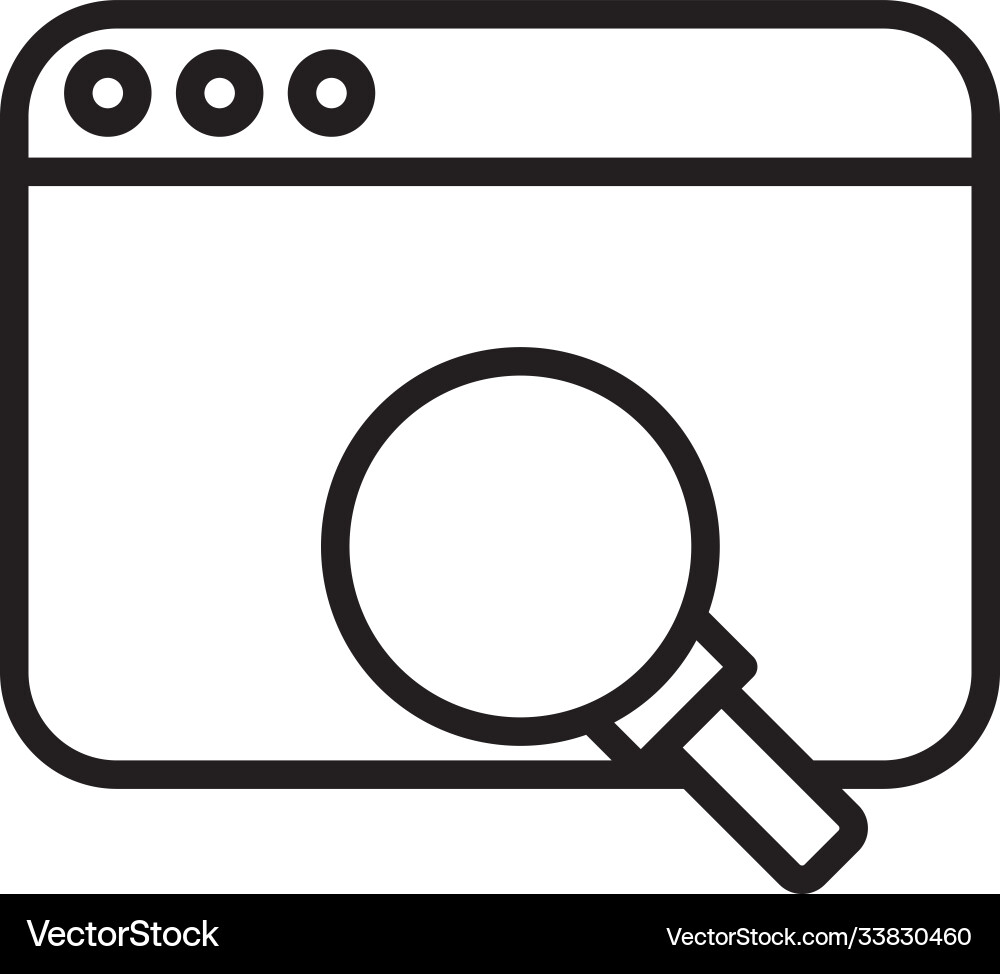 Webpage Template mit Lupe Lizenzfreies Vektorbild