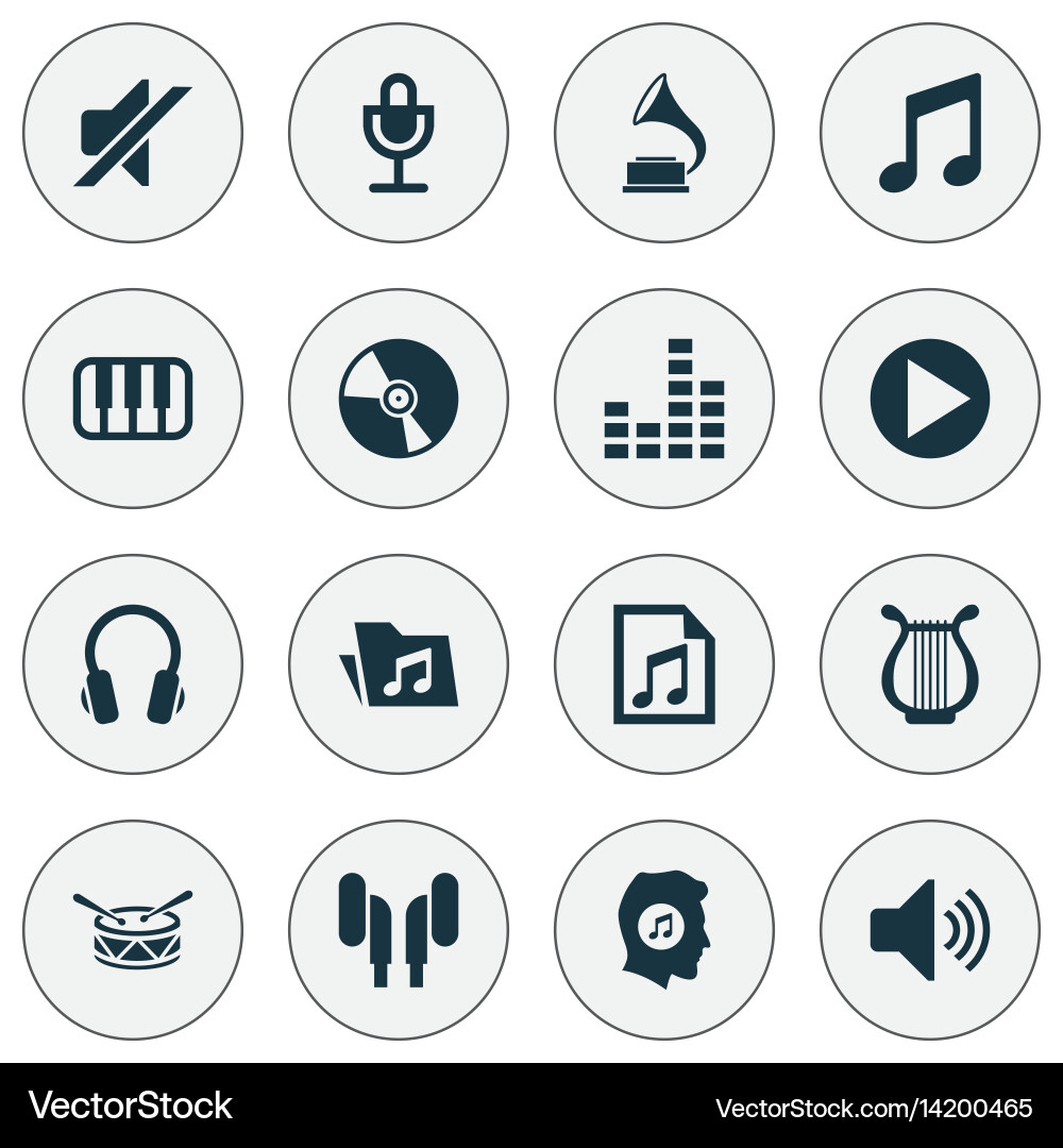 Audio icons set collection of octave equalizer Vector Image