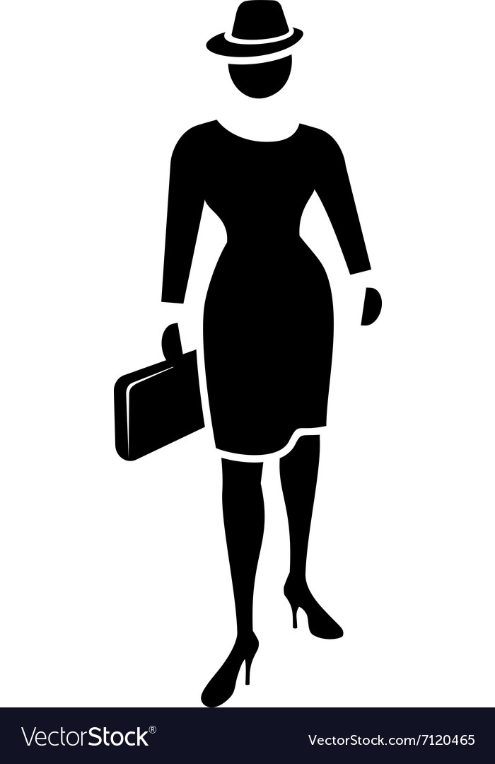 Busines Woman Icon Fashion Lady With Small Bag Vector Image