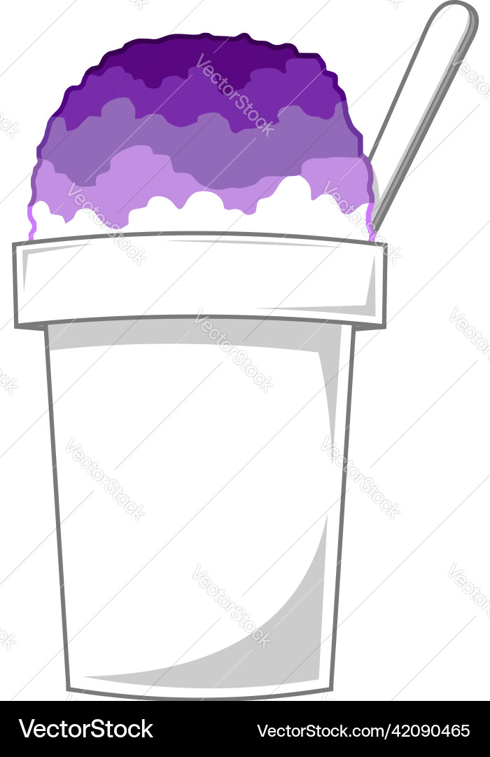 Cartoon shaved ice in cup with spoon Royalty Free Vector