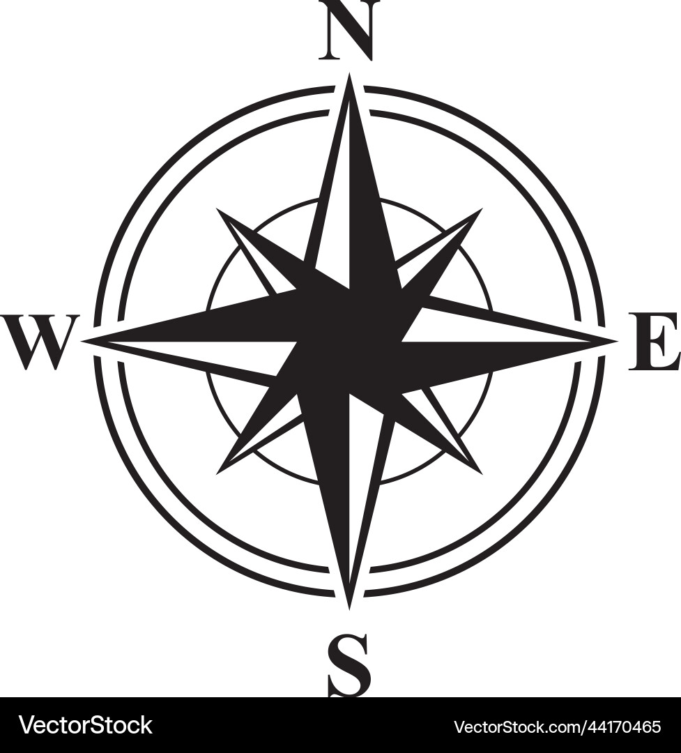 Compass signs and symbols logo Royalty Free Vector Image