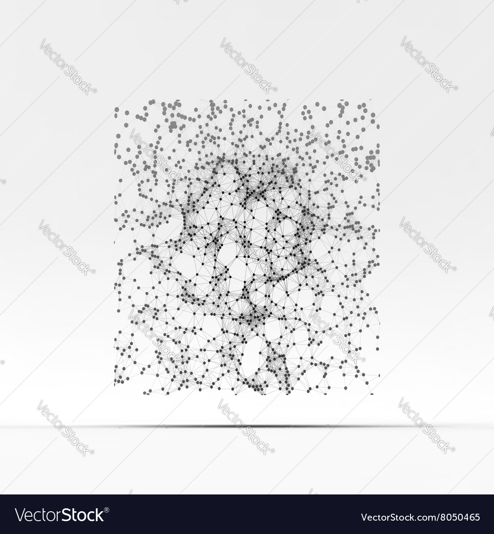Connection structure wireframe Royalty Free Vector Image