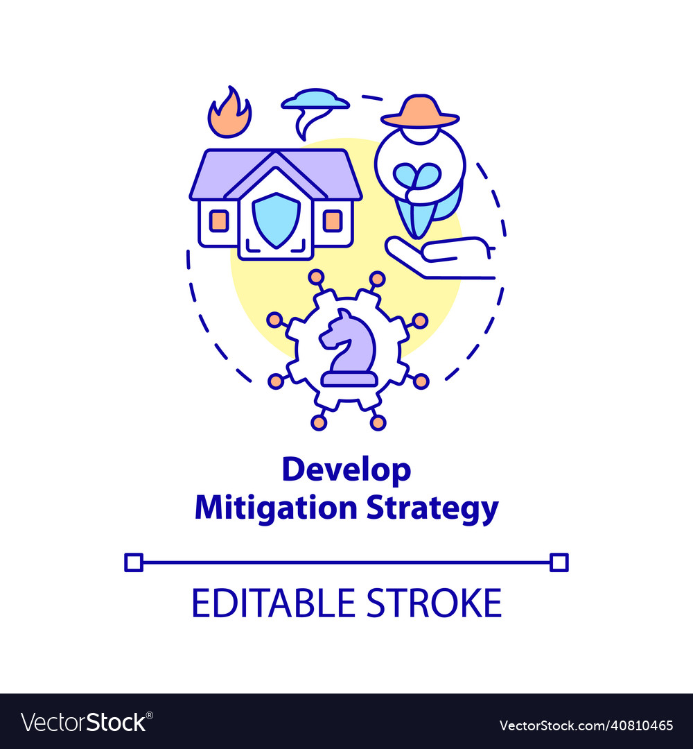 Develop mitigation strategy concept icon Vector Image