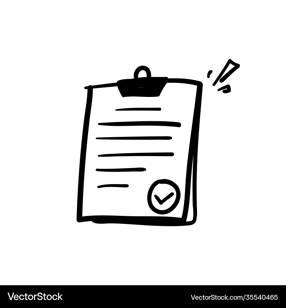 Hand drawn doodle pile license or contract Vector Image