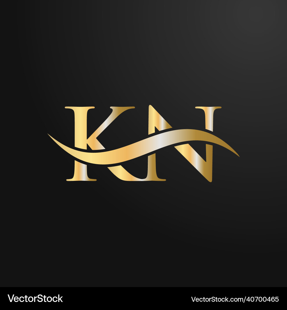 Letter kn logo sign design template k n Royalty Free Vector