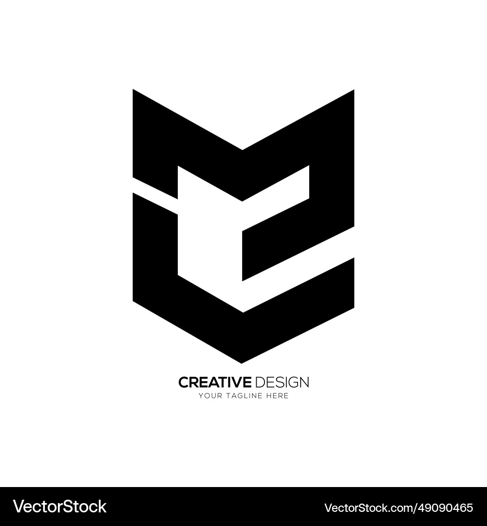 Letter mc stylish shapes alphabet with modern Vector Image