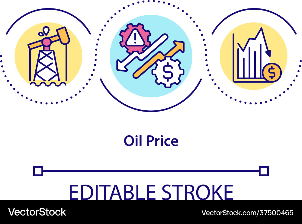 Oil price concept icon Royalty Free Vector Image