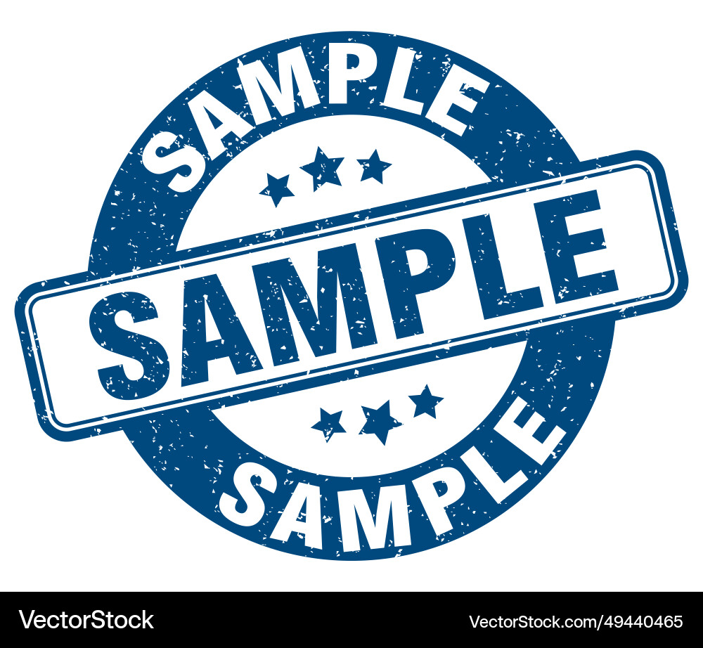 Sample stamp label round grunge sign Royalty Free Vector