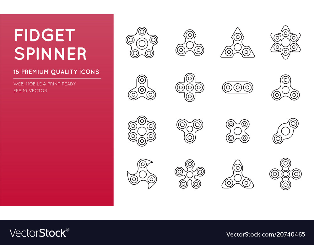 Set spinner or fidget different shapes Royalty Free Vector
