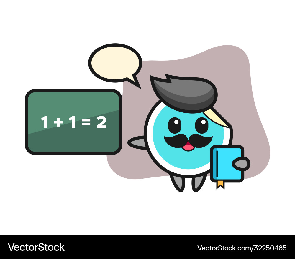 Sticker cartoon as a teacher Royalty Free Vector Image