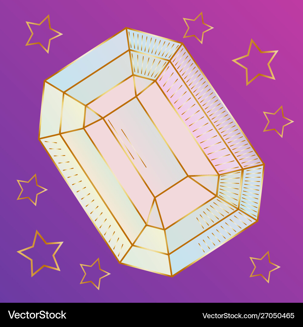 Stone crystalline gem and precious gemstone Vector Image