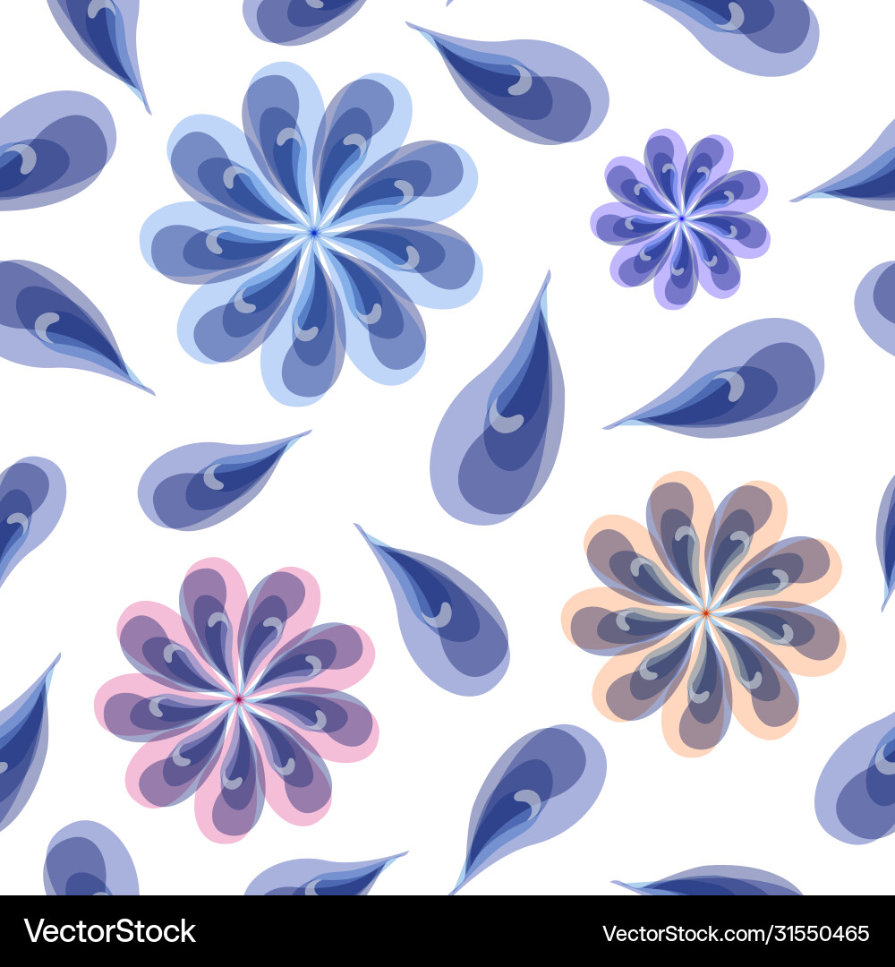 Stylish pattern transparent flowers and petals Vector Image
