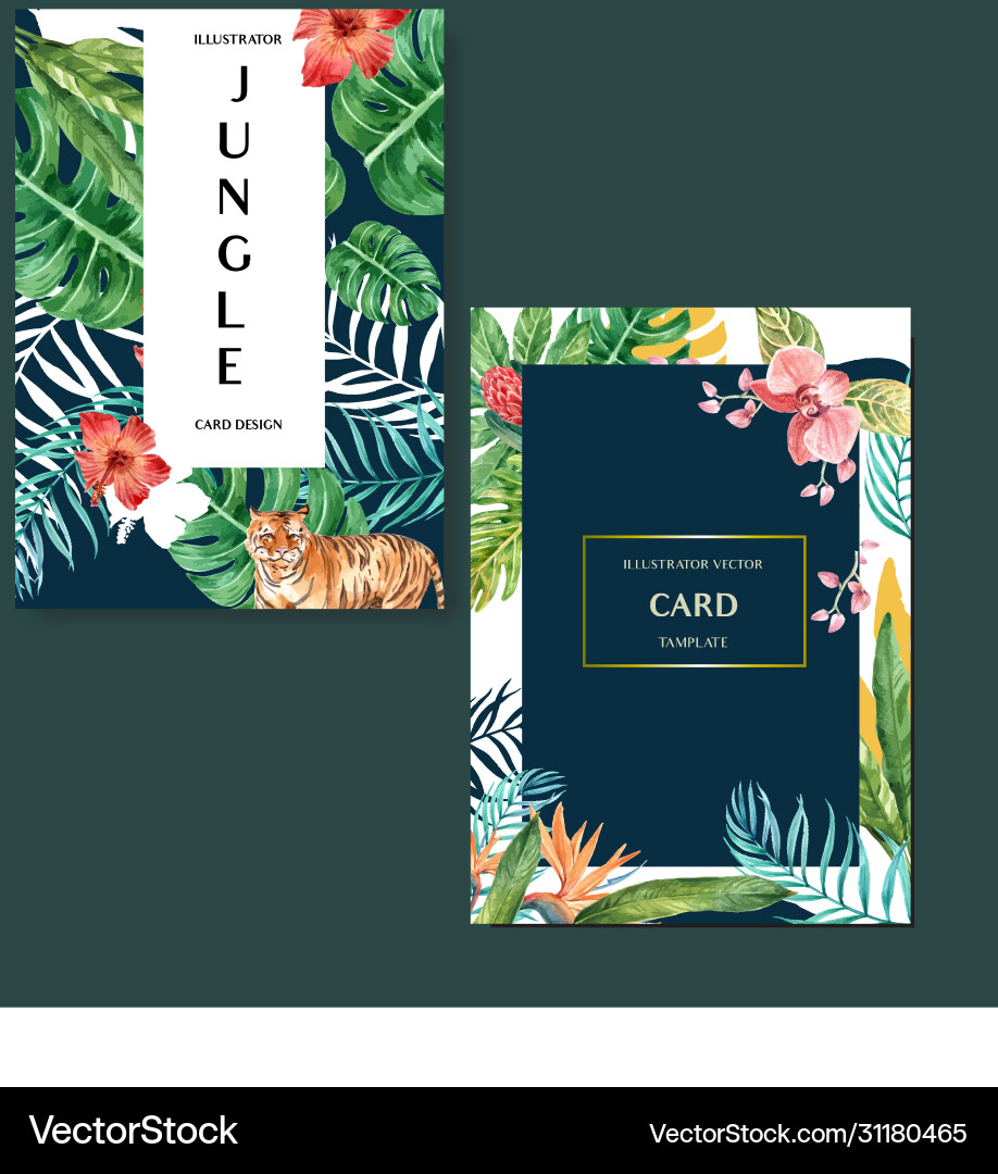 Tropical card invitation design summer Royalty Free Vector