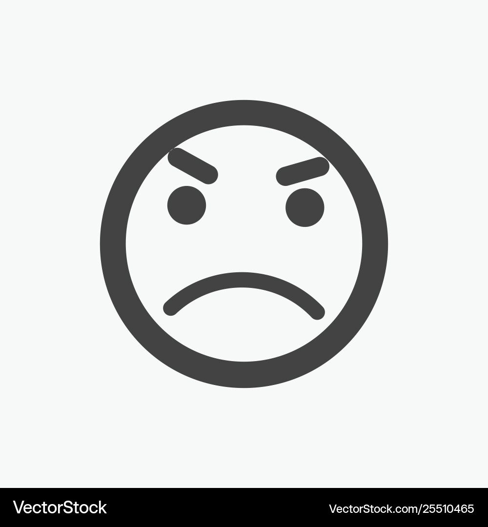 Unhappy negative angry emoji icon Royalty Free Vector Image