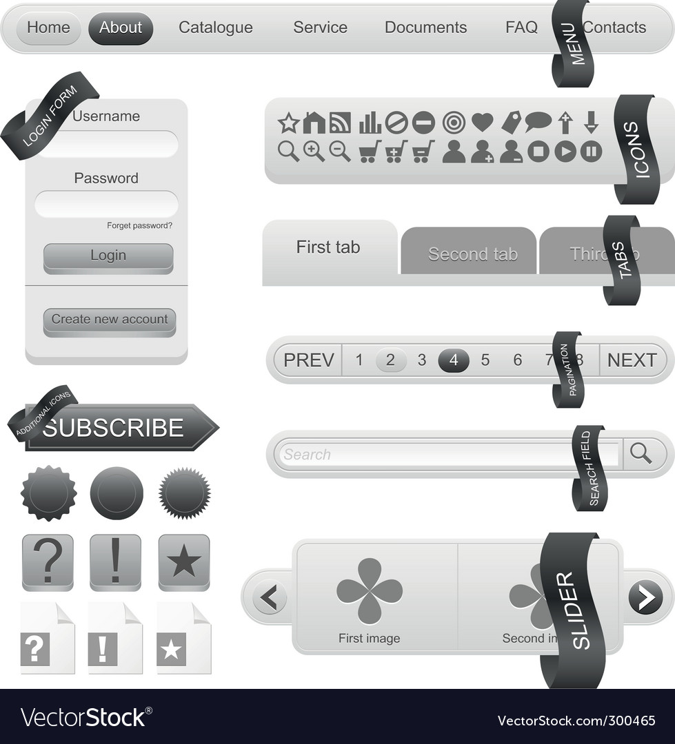 Web forms template Royalty Free Vector Image - VectorStock