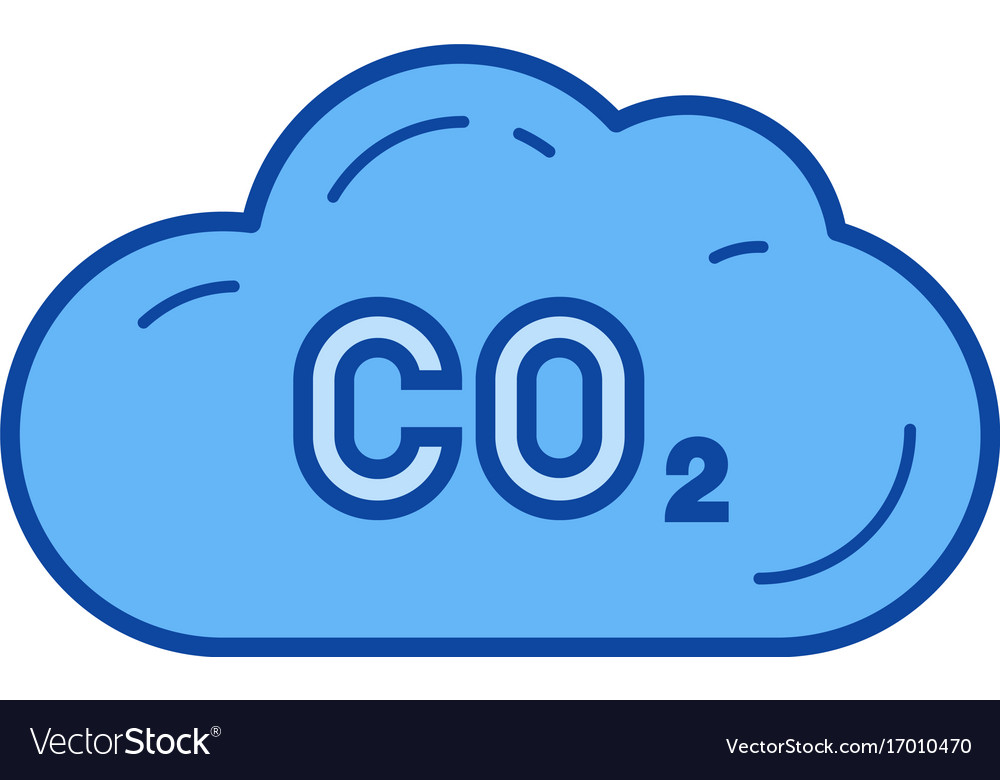 Co2 emission line icon Royalty Free Vector Image