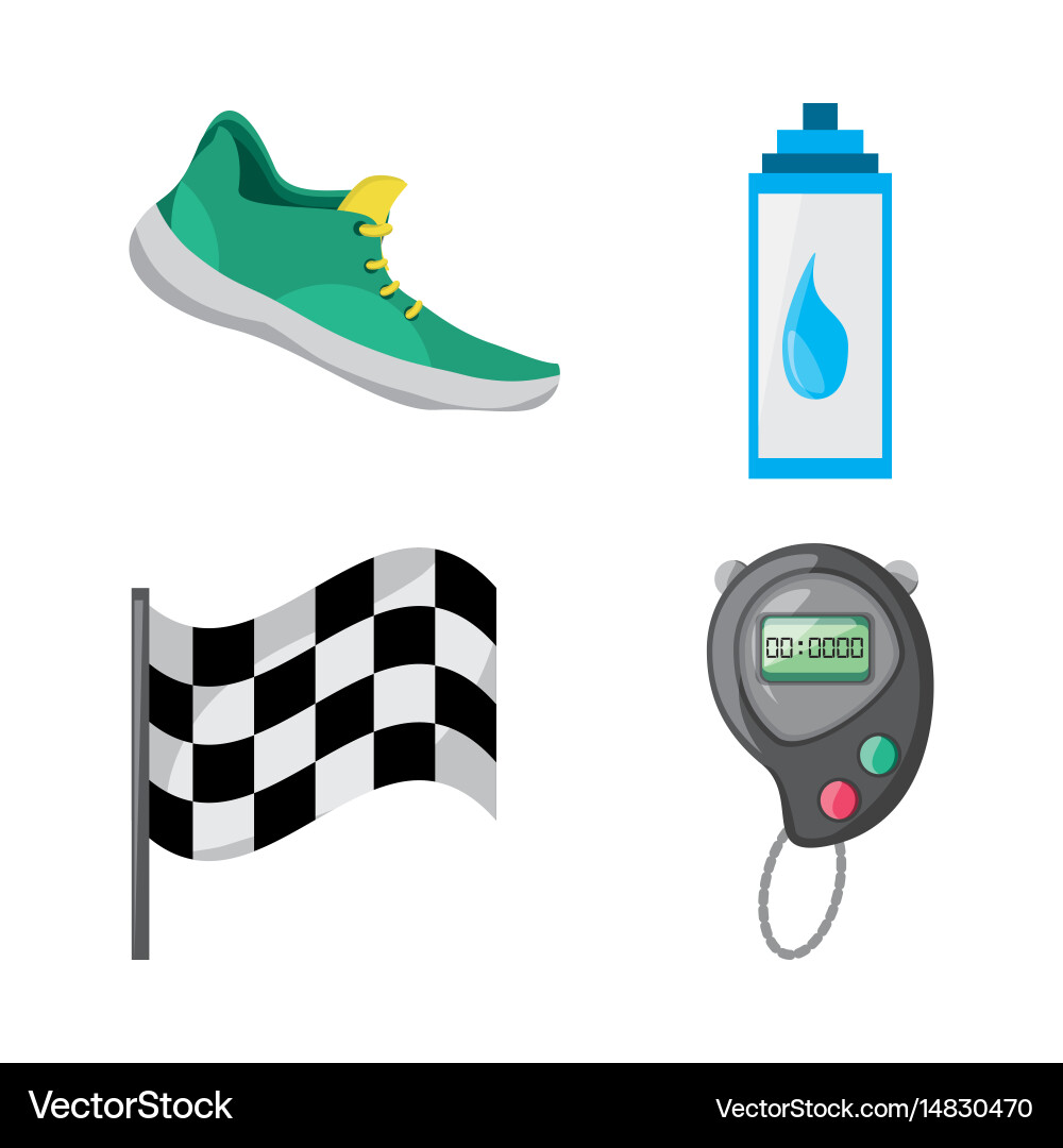 Colorful set icon related with running Royalty Free Vector