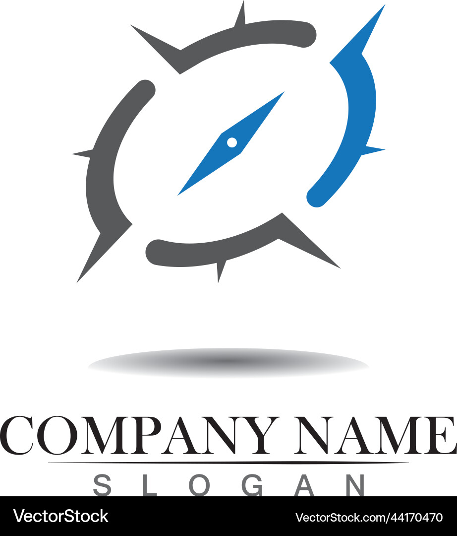 Compass signs and symbols logo Royalty Free Vector Image