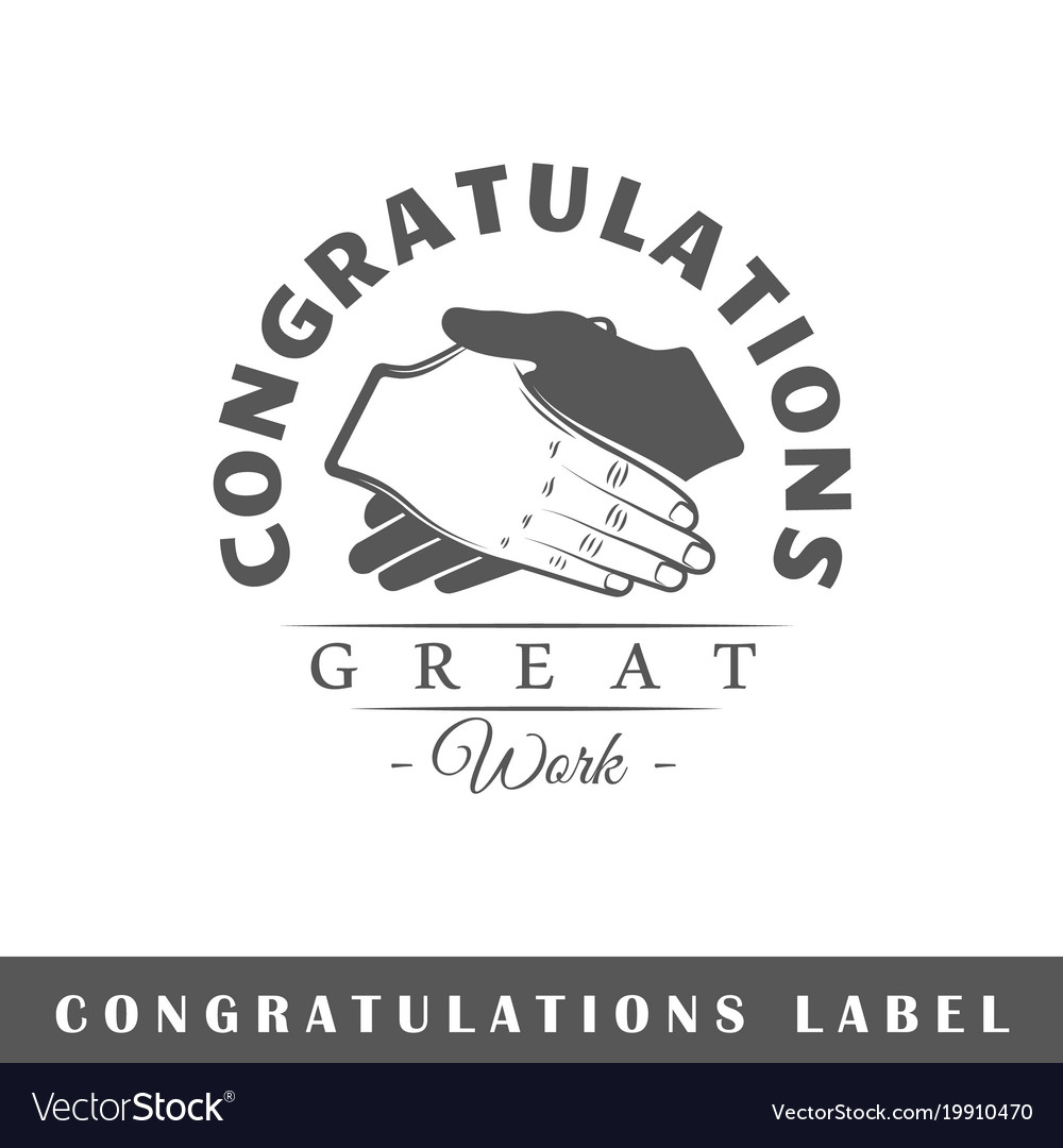 Congratulation label Royalty Free Vector Image