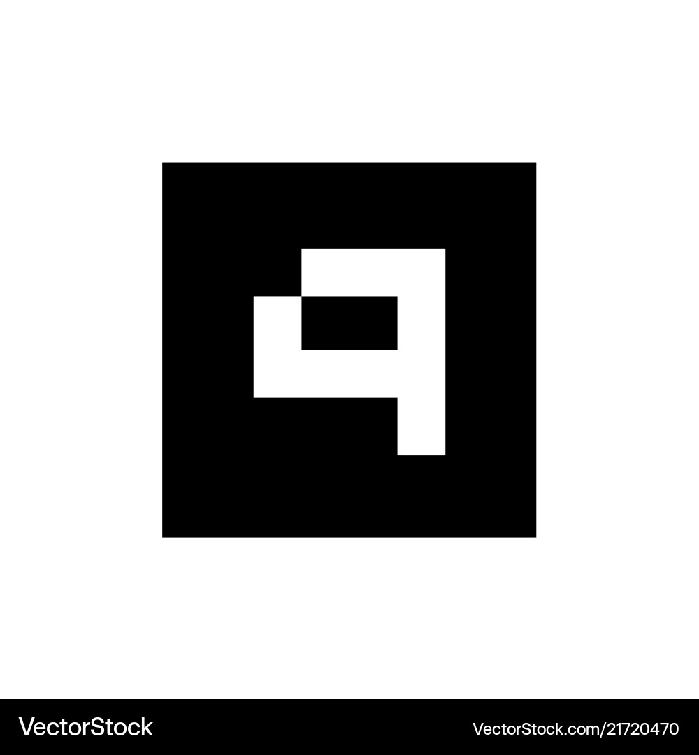 Digital letter q logo design icon concept Vector Image