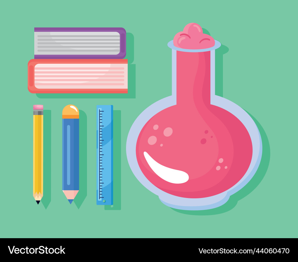 Five school supplies icons Royalty Free Vector Image