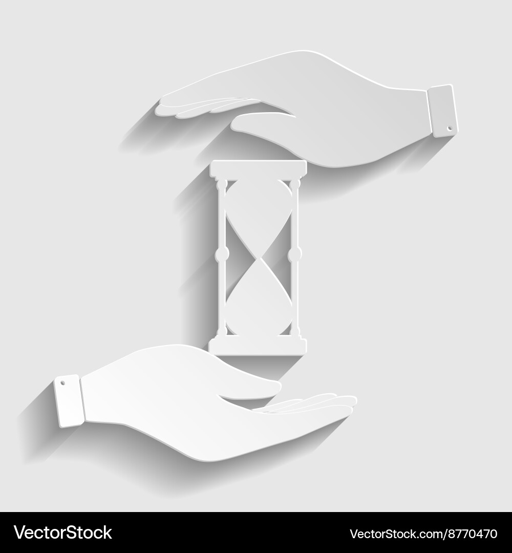 Hourglass sign Paper style icon Royalty Free Vector Image