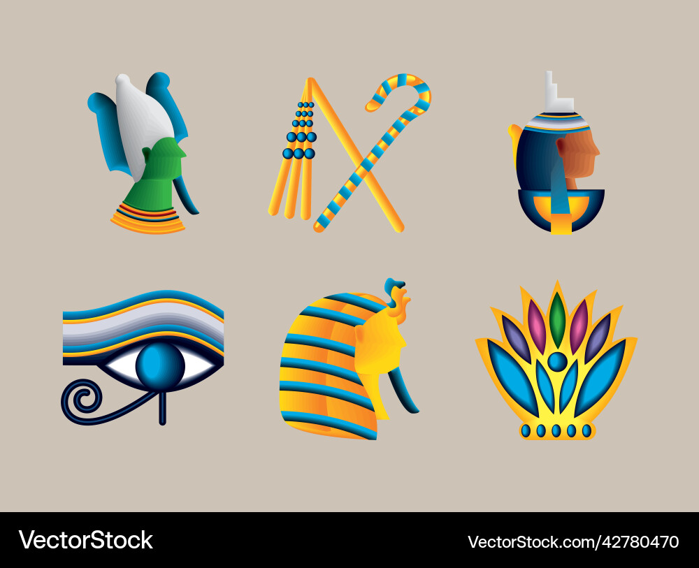 Icons egypt culture Royalty Free Vector Image - VectorStock