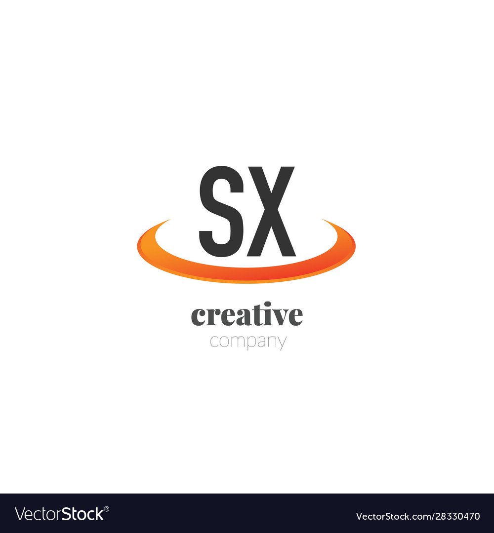 Initial letter sx creative swoosh design logo Vector Image