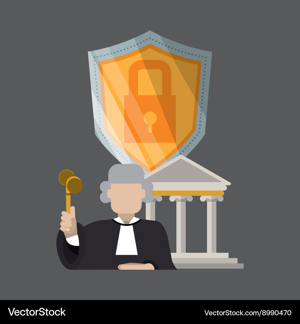 Law concept justice icon colorful editable Vector Image