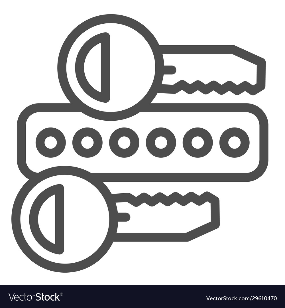 Protection Password Line Icon Web Form To Access Vector Image