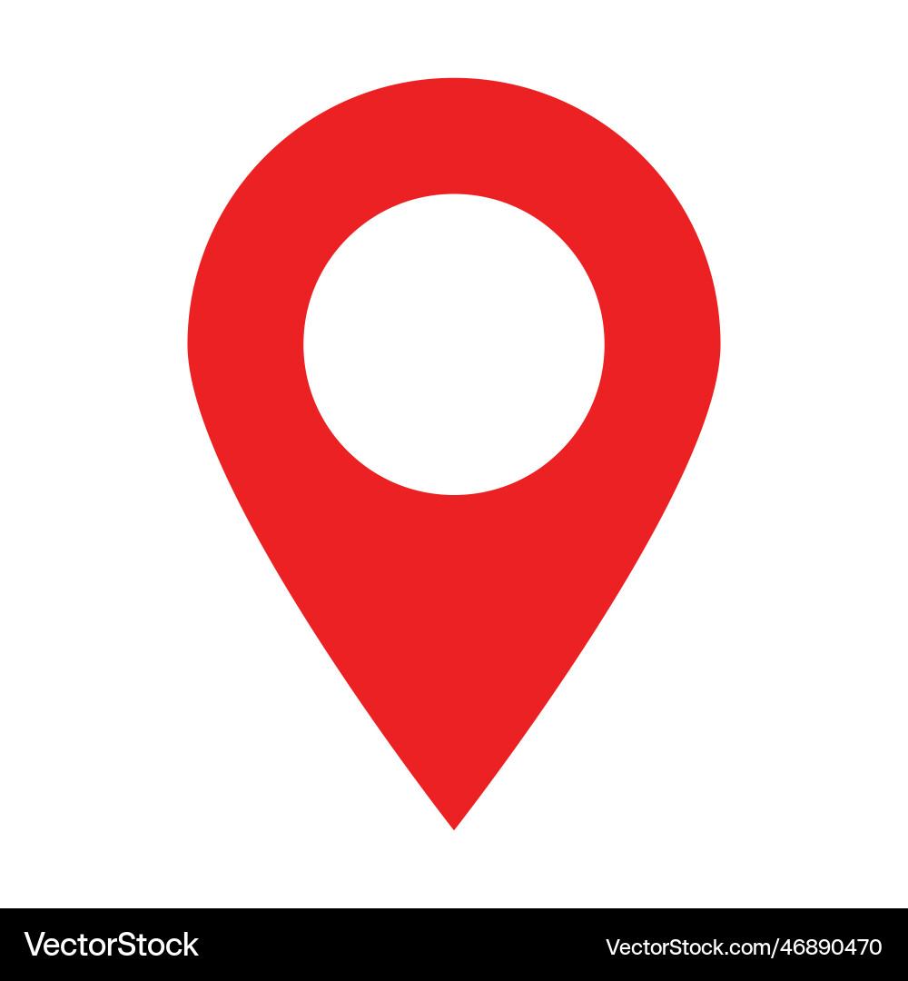 Red pin icon modern map marker symbol Royalty Free Vector
