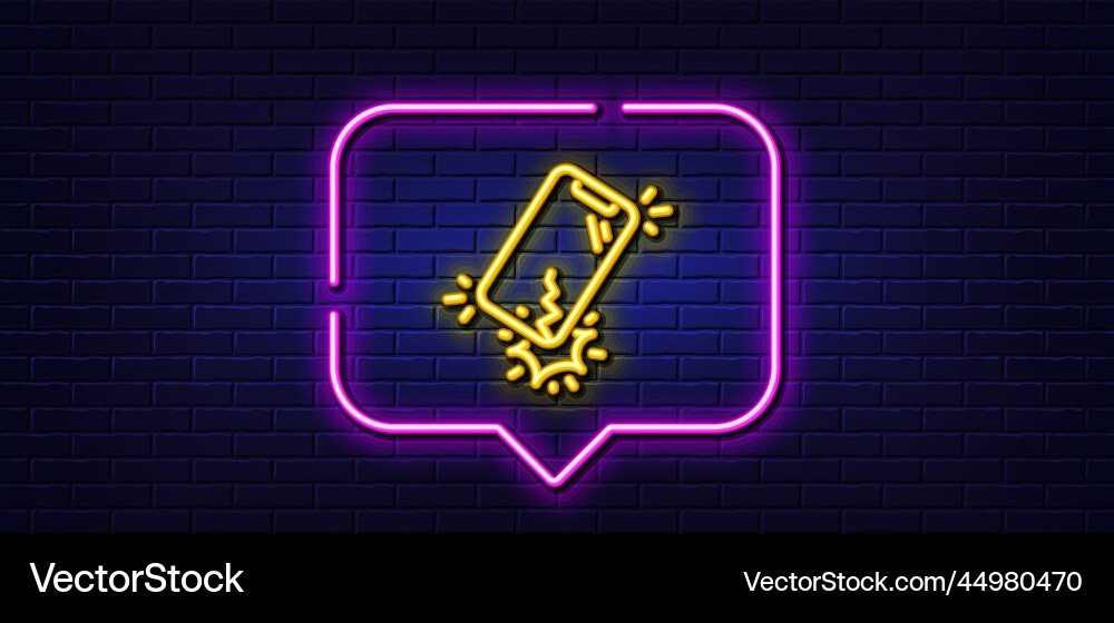 Smartphone broken line icon phone crack sign Vector Image