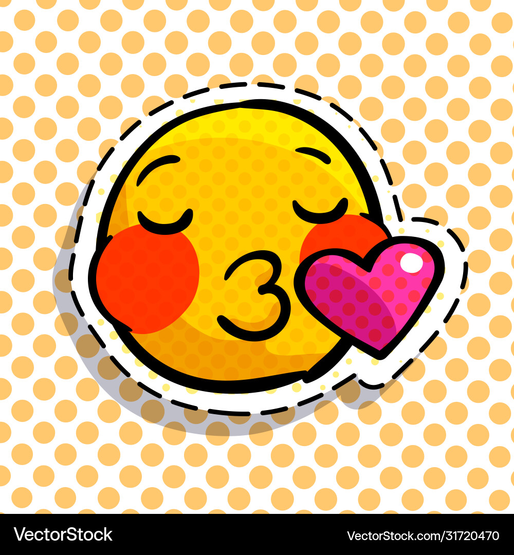 Smile in love emoticon Royalty Free Vector Image