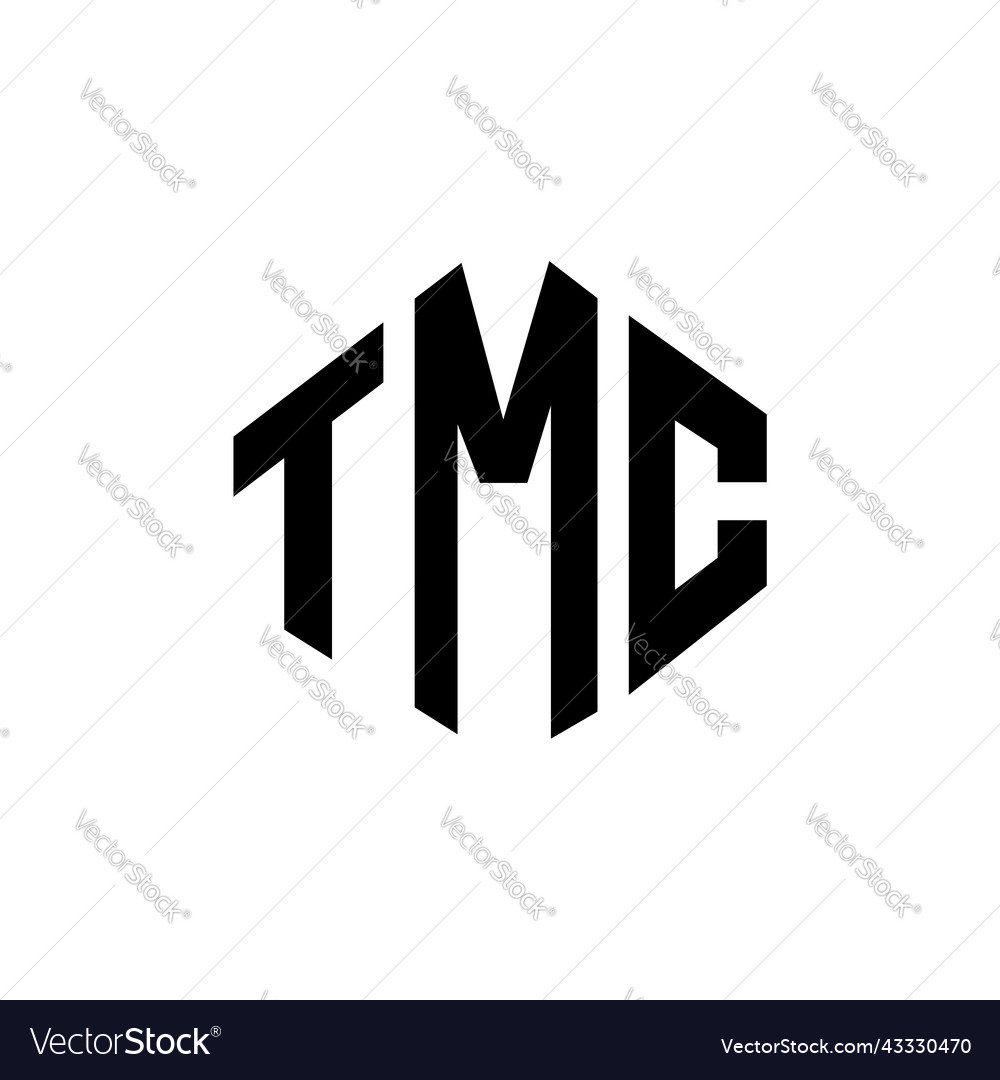 Tmc letter logo design with polygon shape Vector Image