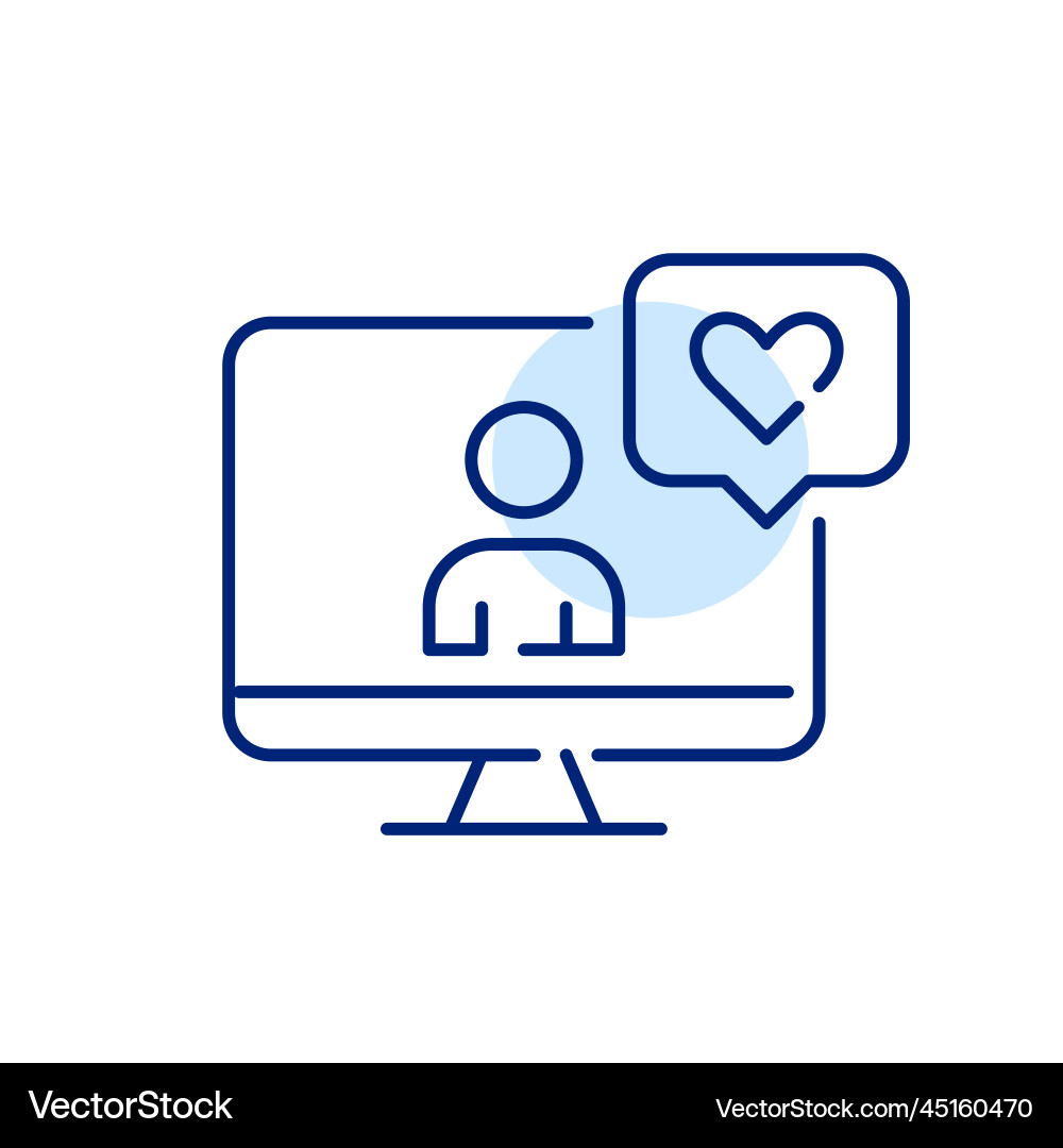 User profile on a computer monitor with like Vector Image