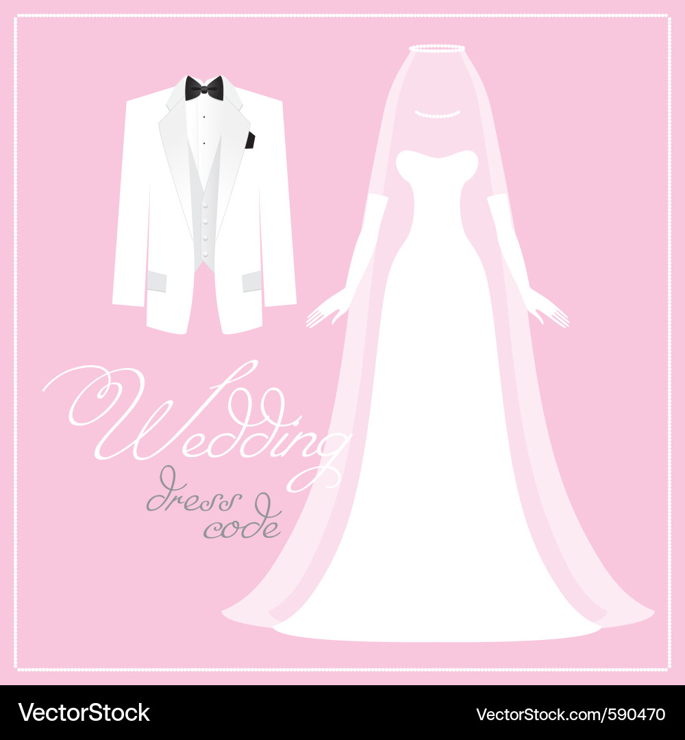 Wedding bridal dress Royalty Free Vector Image